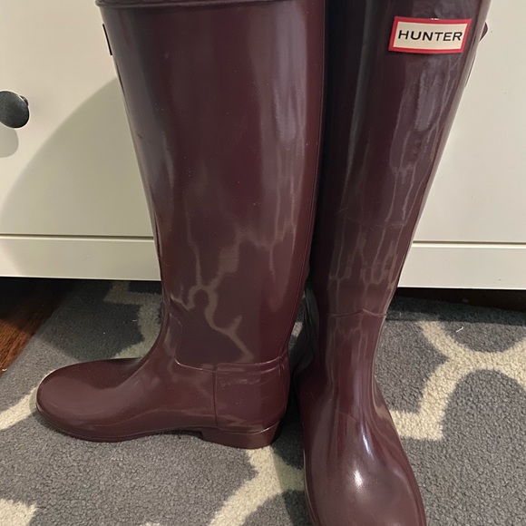 Hunter | Shoes | Womans Burgundy Hunter Rain Boots | Poshmark